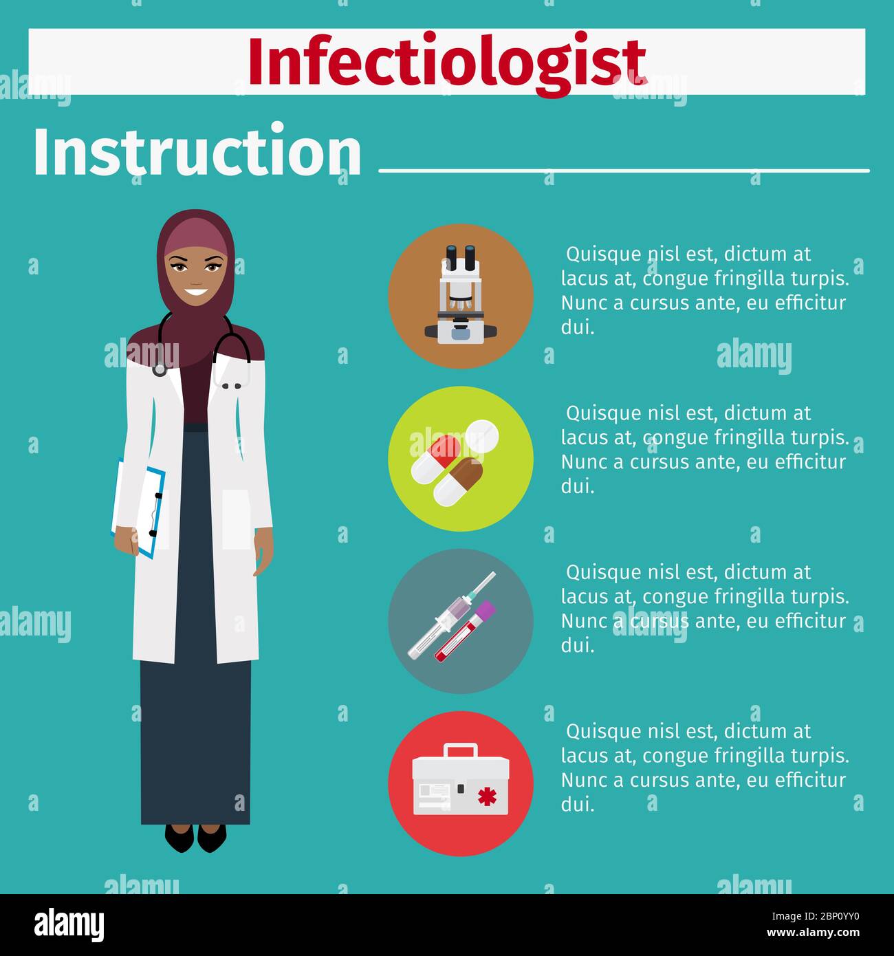 Medical equipment instruction manuals with icons for infectiologist ...