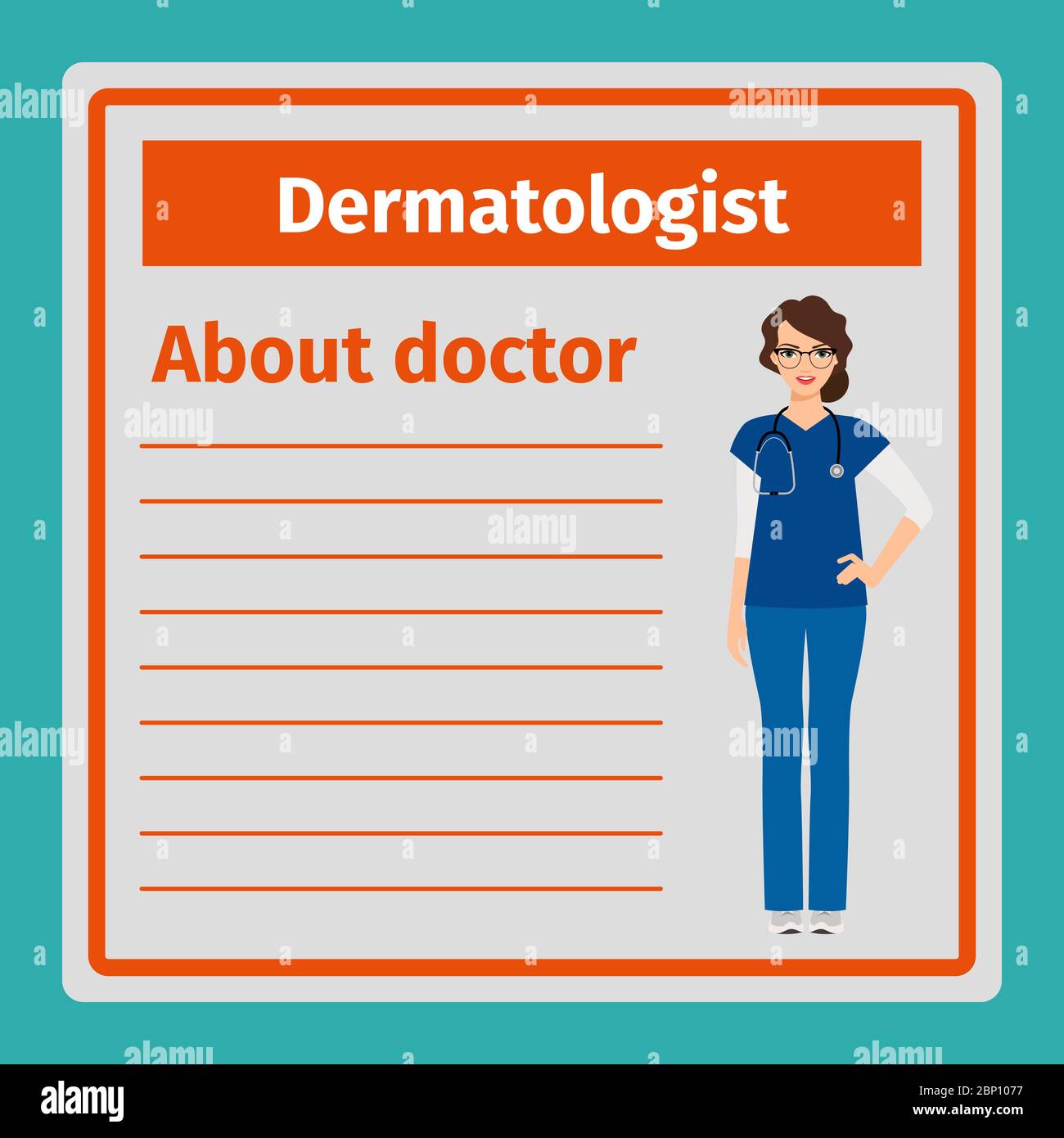 Medical professional notes about dermatologist template. Vector ...
