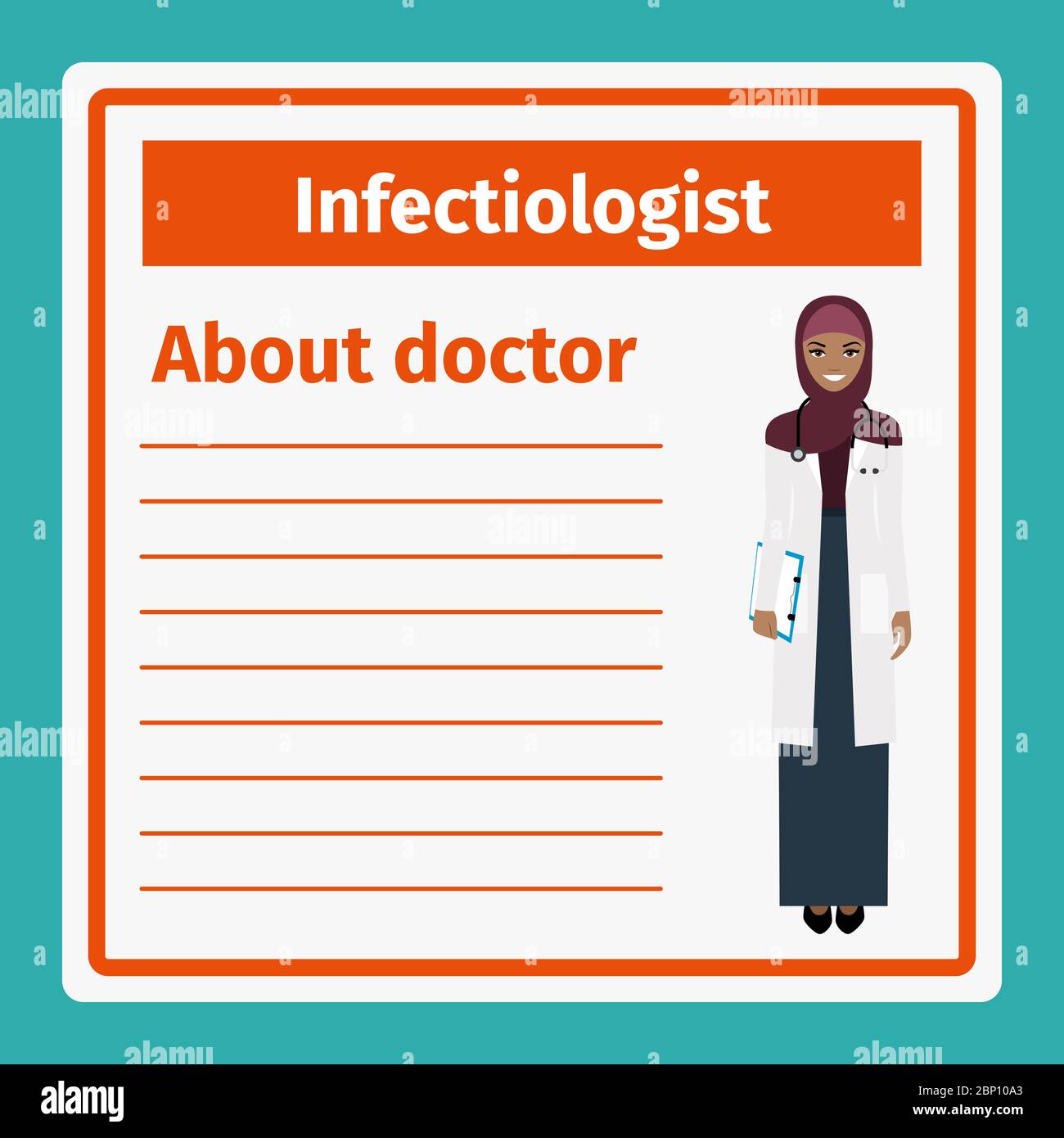 Medical professional notes about infectiologist template. Vector ...