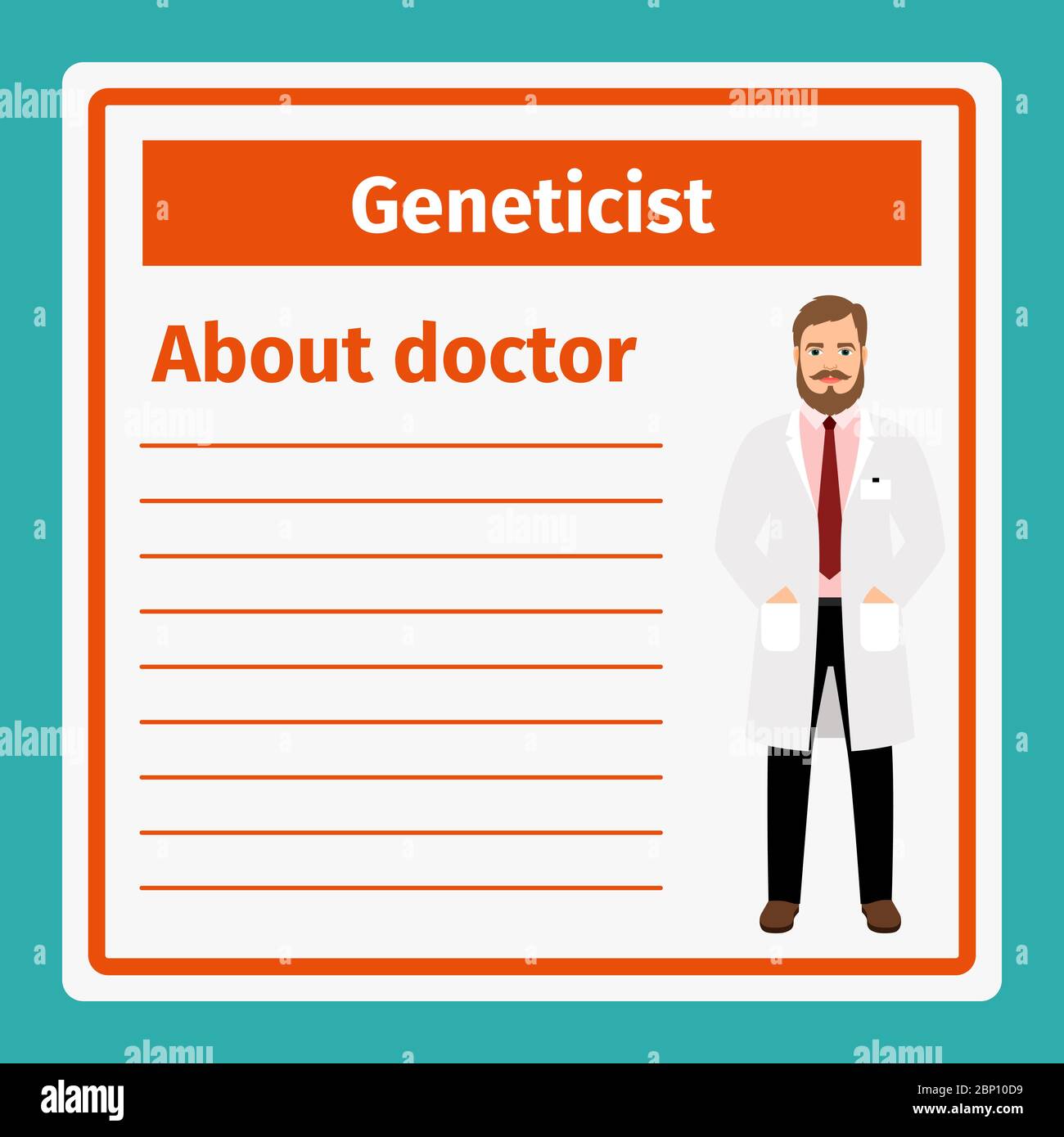 Medical professional notes about geneticist template. Vector ...