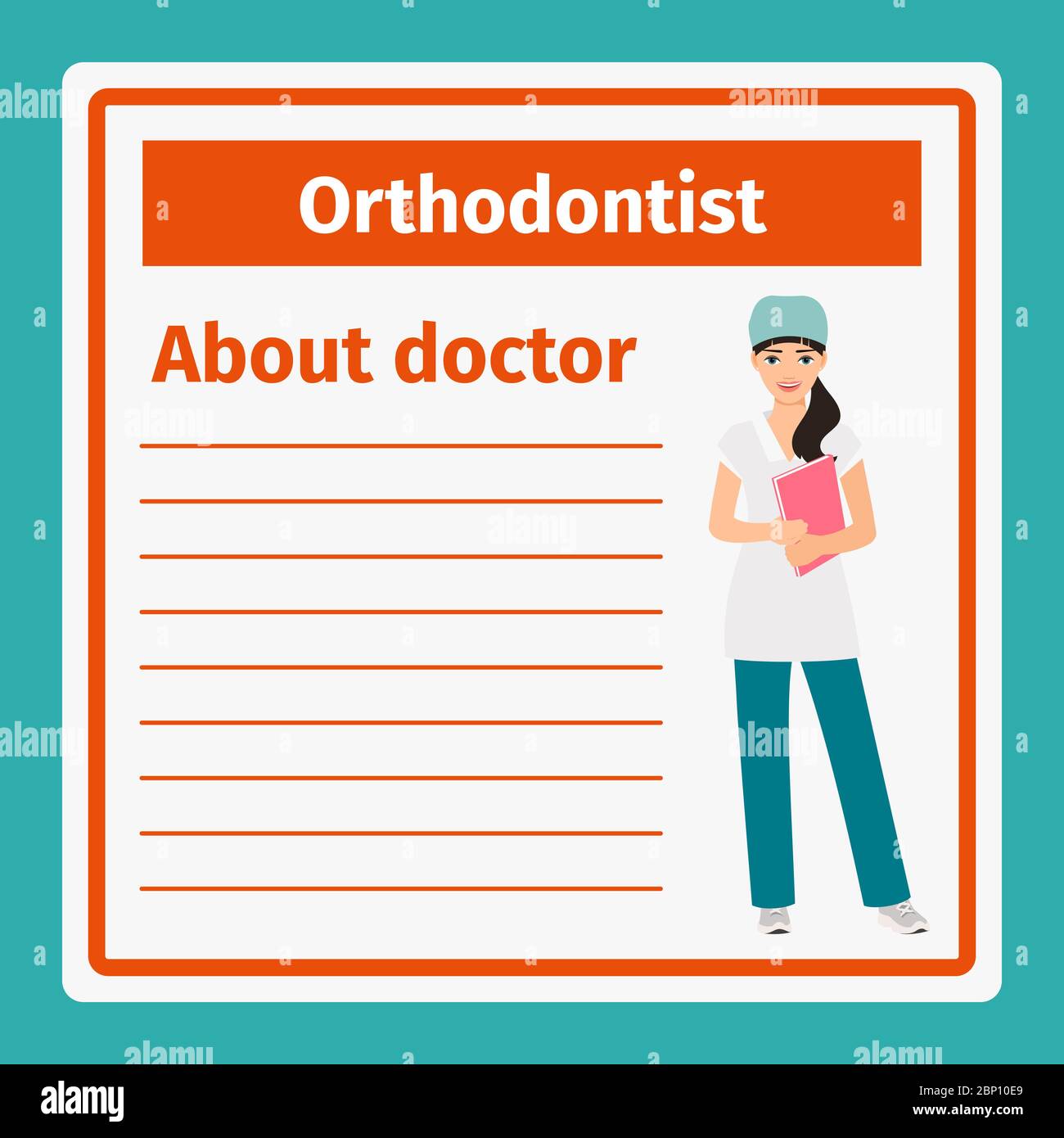Medical professional notes about orthodontist template. Vector ...