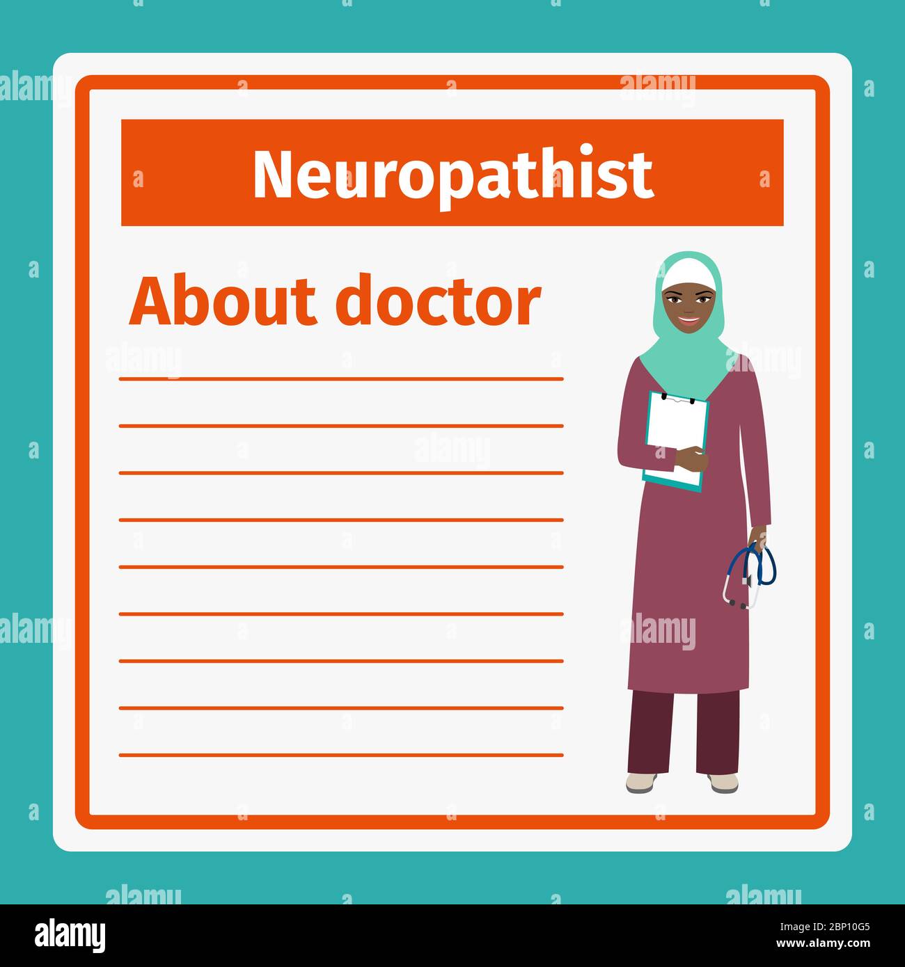 Medical professional notes about neuropathist template. Vector ...