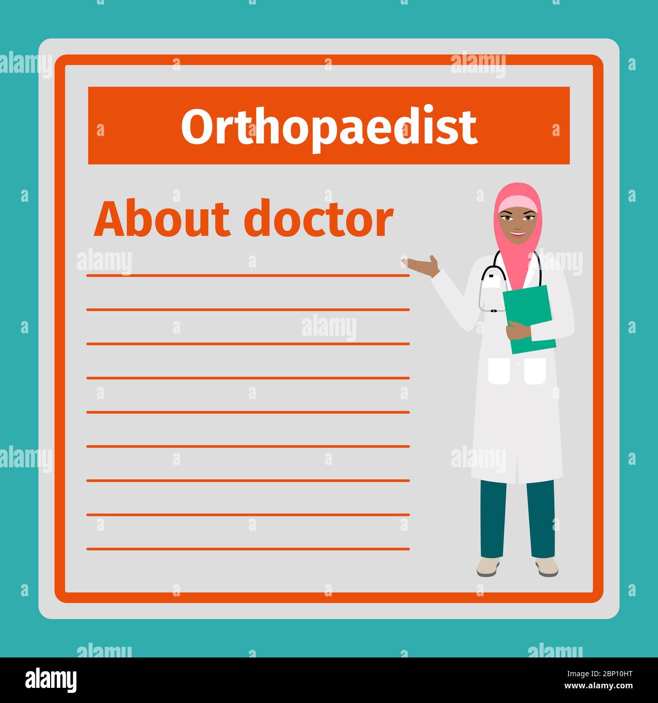Medical professional notes about orthopaedist template. Vector ...