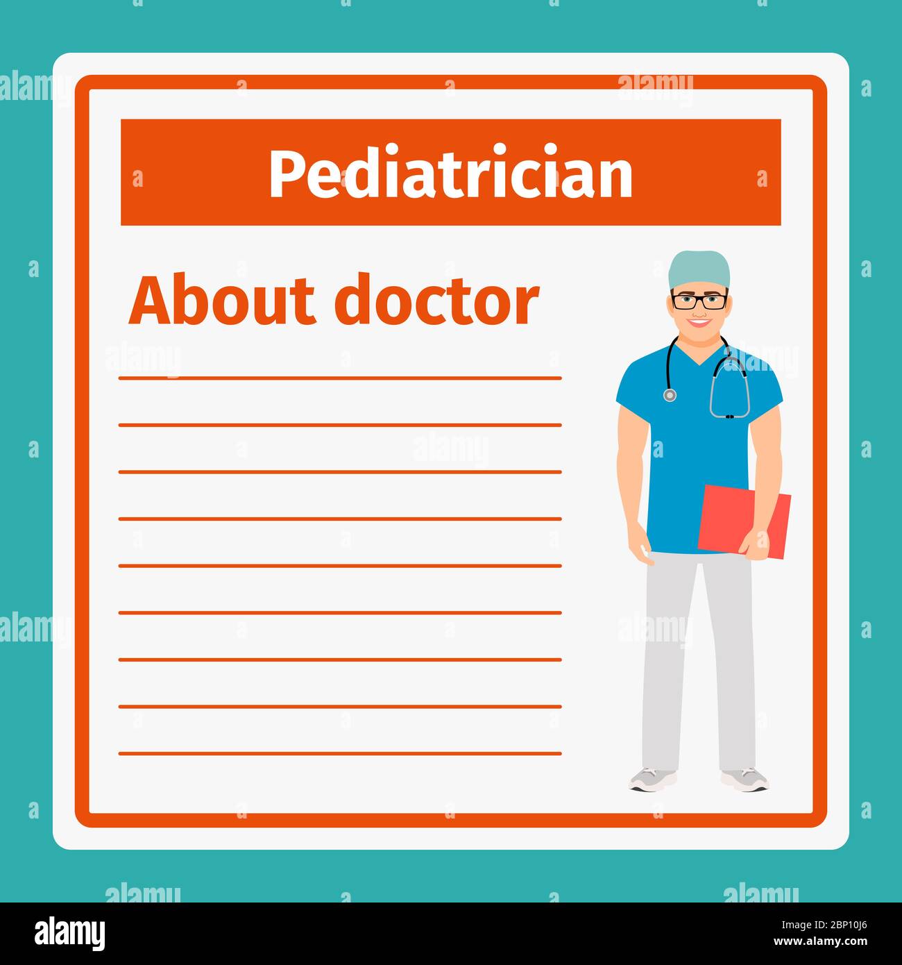 Medical professional notes about pediatrician template. Vector ...