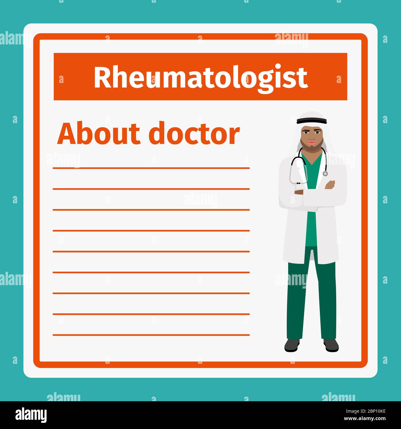 Medical professional notes about rheumatologist template. Vector ...