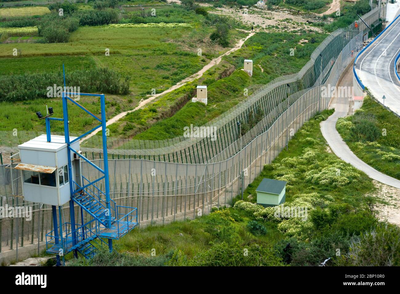MELILLA,SPAIN-APRIL 21 : Perimeter fence that separates the Spanish ...