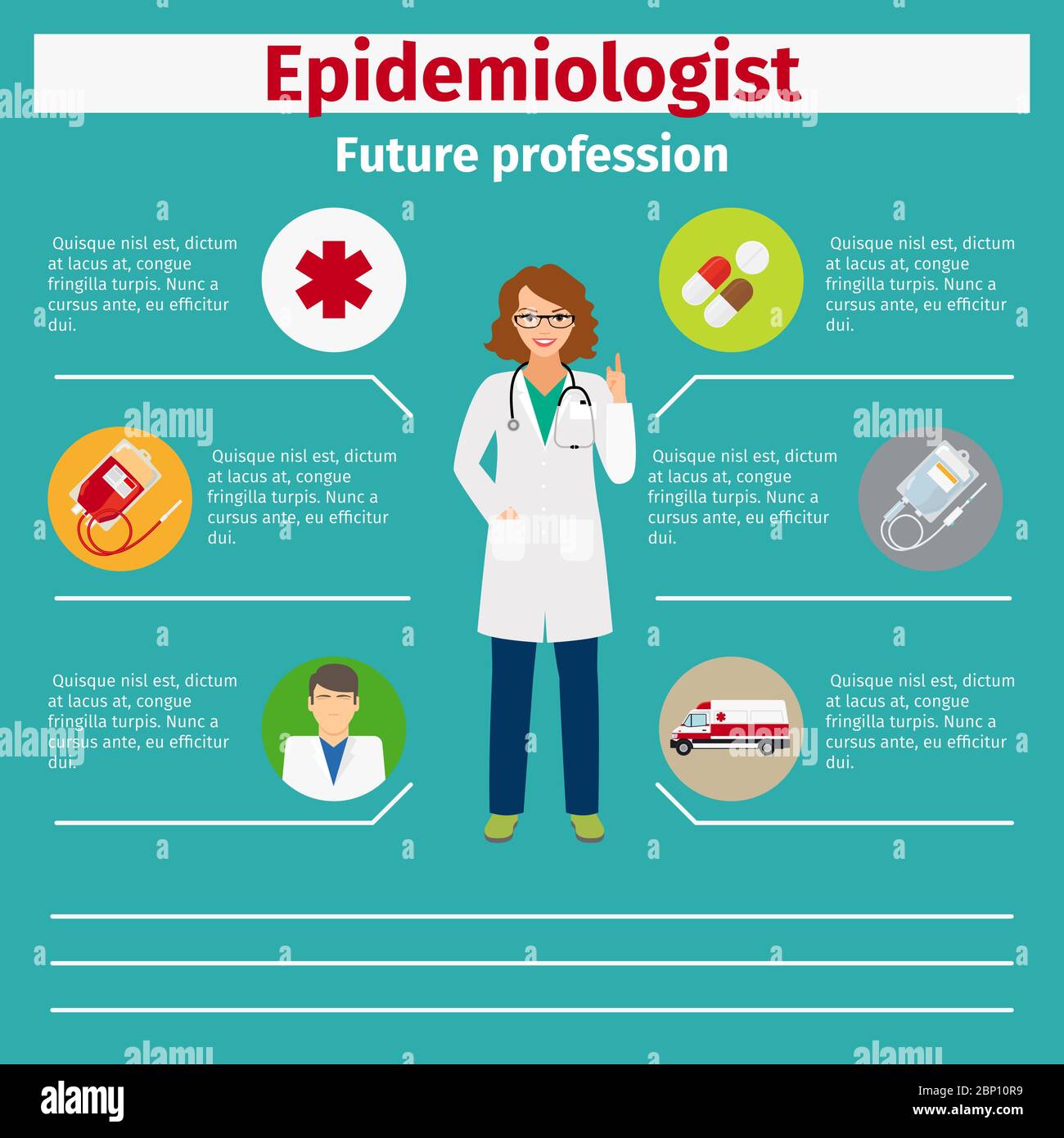 Future profession epidemiologist infographic for students, vector ...