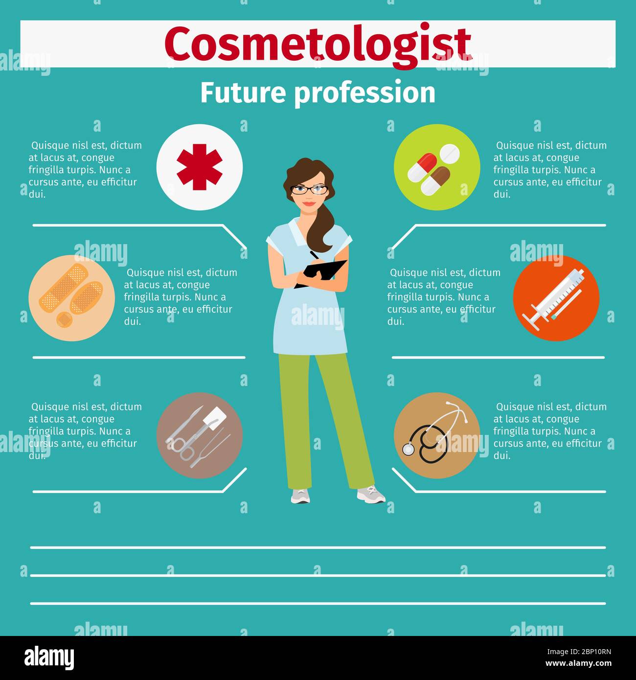 Future profession cosmetologist infographic for students, vector ...