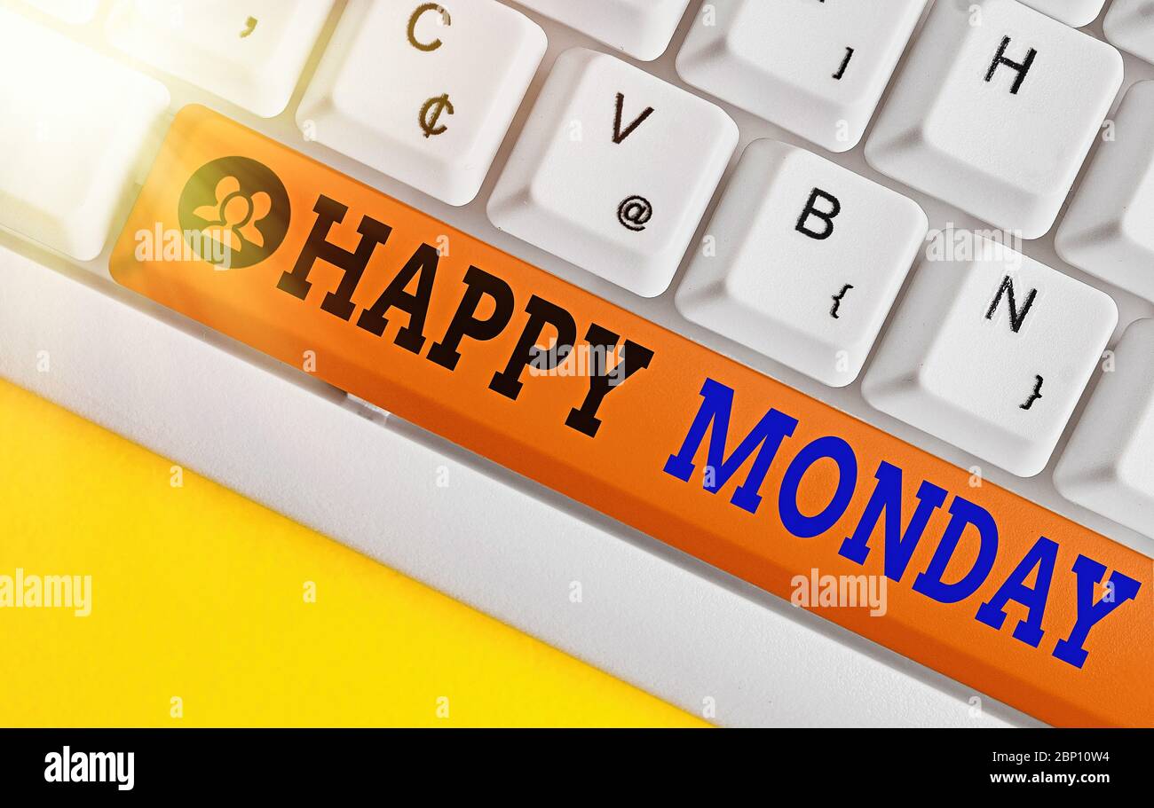 Conceptual hand writing showing Happy Monday. Concept meaning telling ...