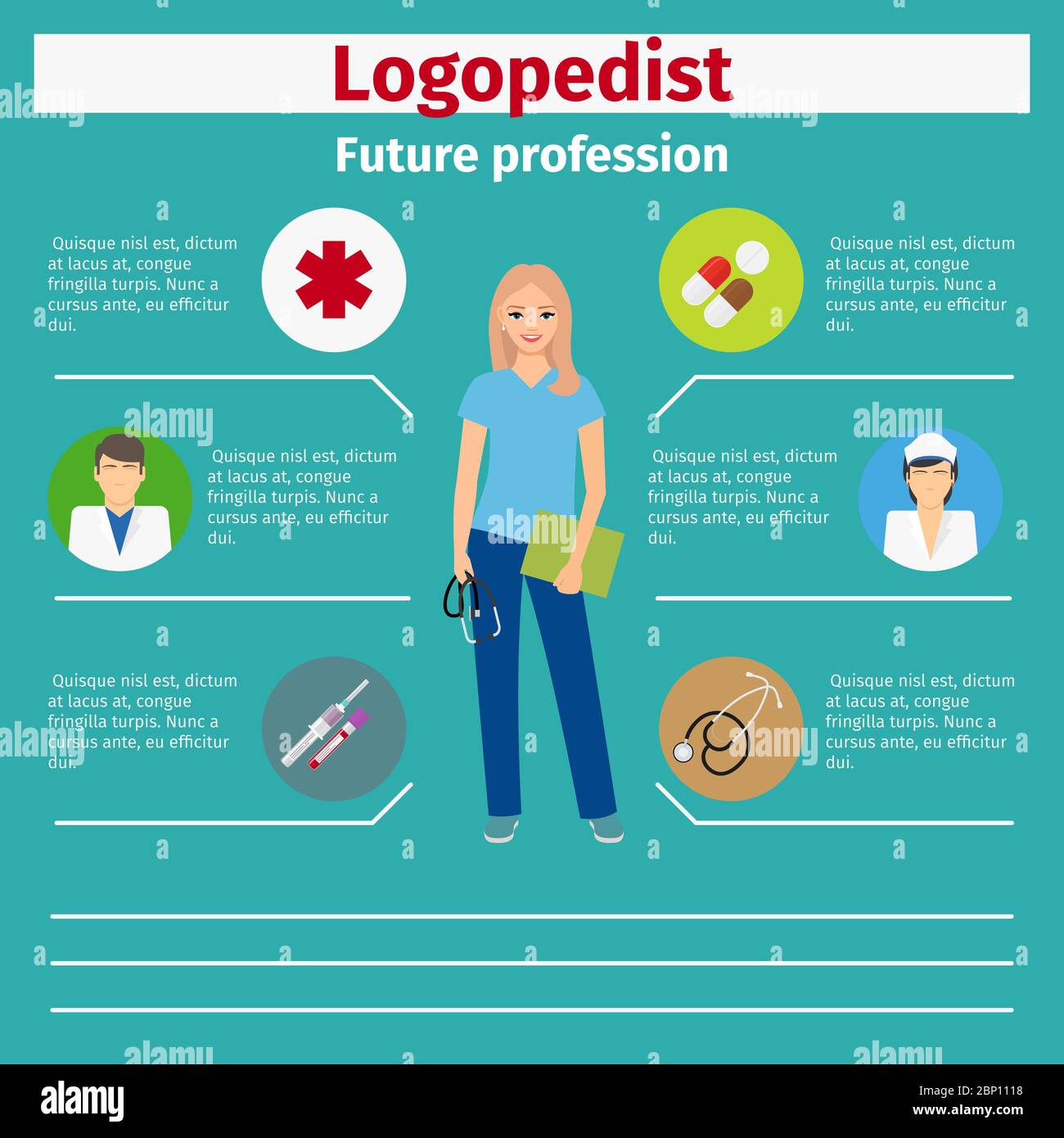 Future profession logopedist infographic for students, vector ...