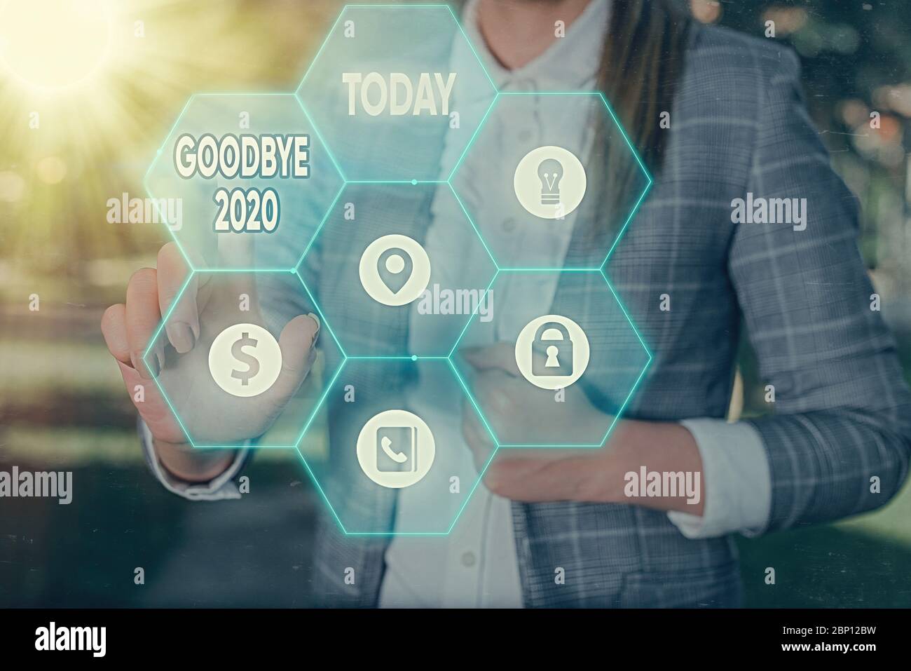 Text sign showing Good Bye 2020. Business photo text express good wishes when parting or at the ...