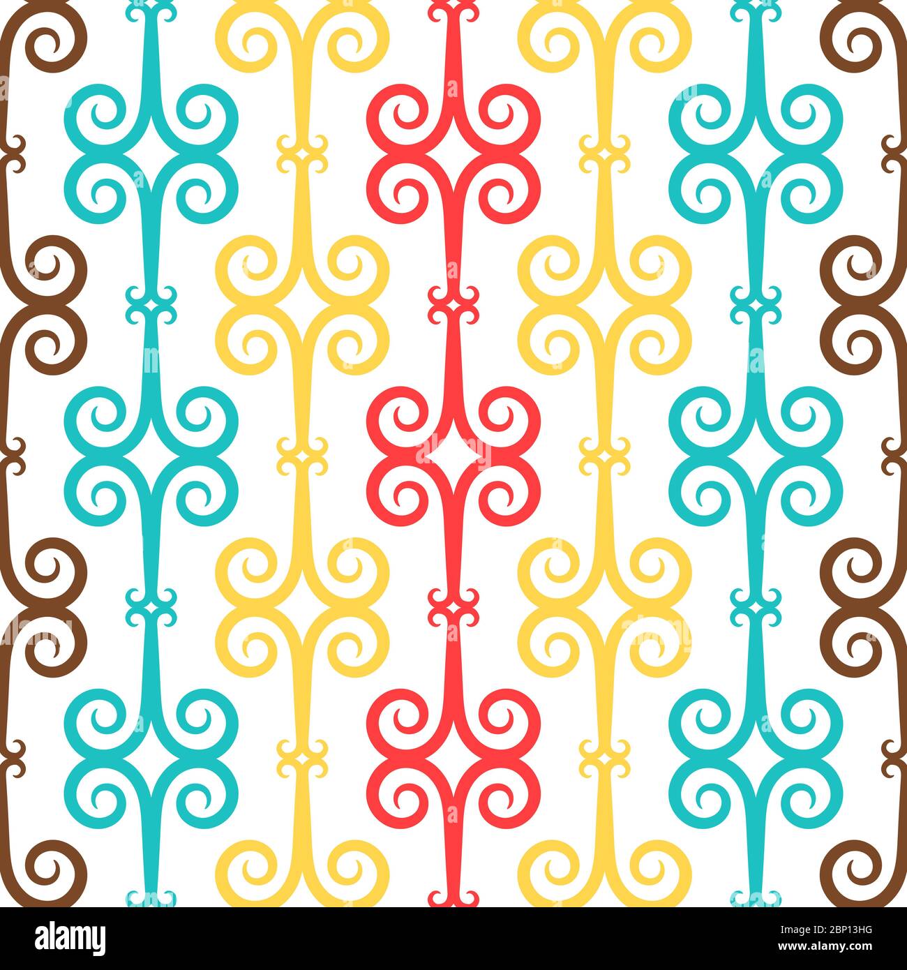 Spanish curl ornamental decorative ceramic tile vector design Stock ...