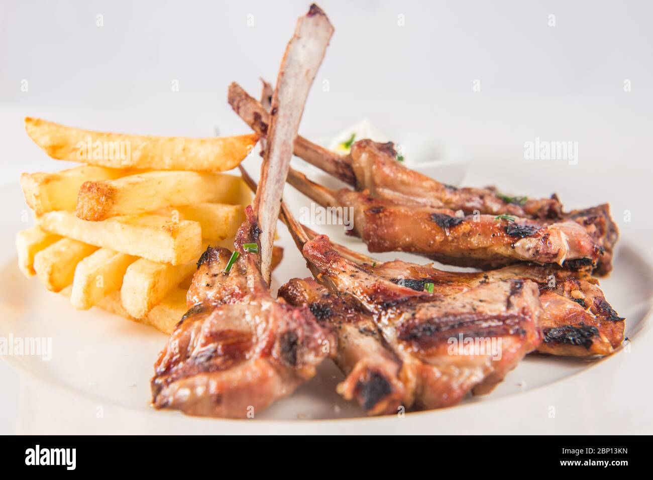 Lamb chop with chips hi-res stock photography and images - Alamy