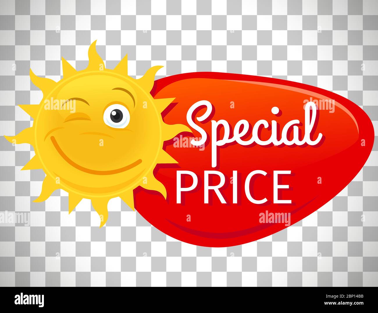 Summer sale special price label smiling sun vector isolated on ...