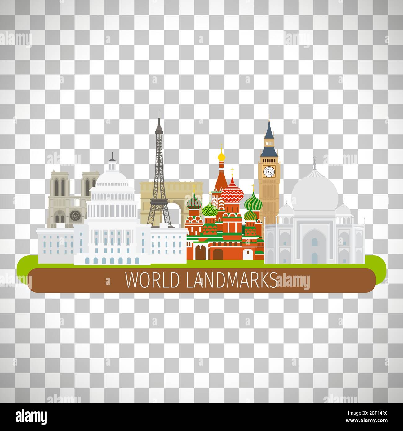Building landscape isolated on transparent background, vector ...