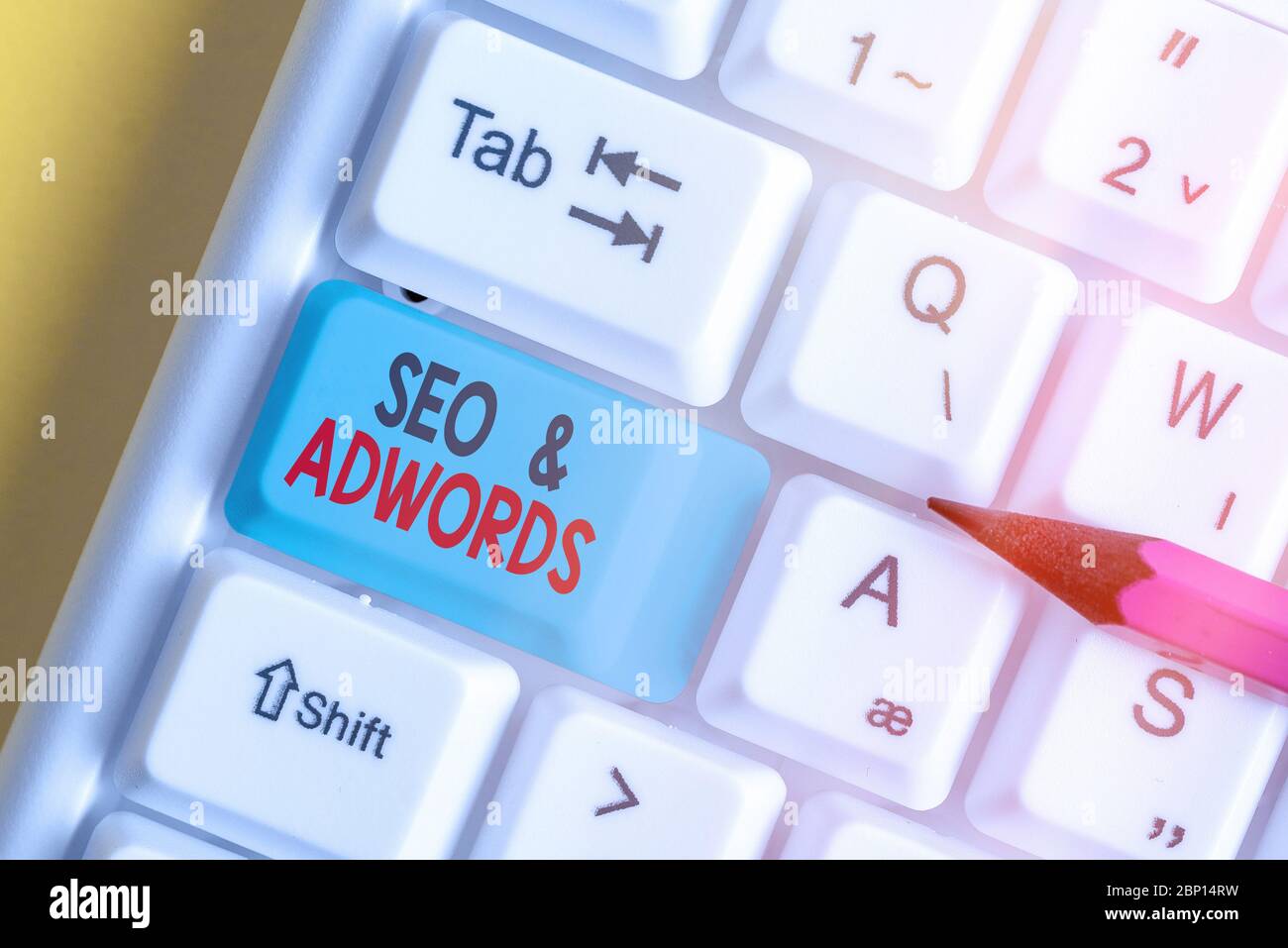 Writing note showing Seo And Adwords. Business concept for they are ...