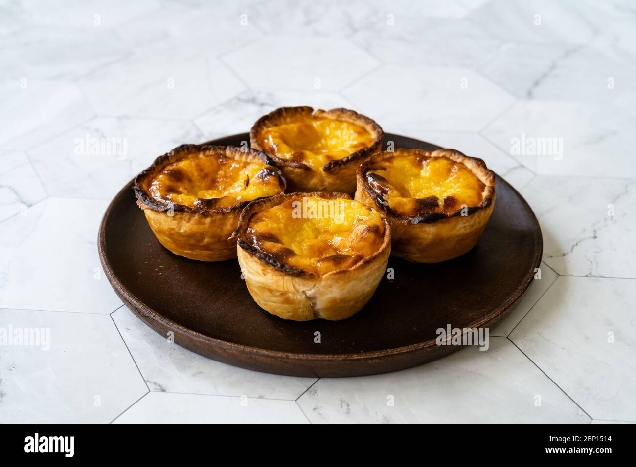 Pasteis de Nata or Belem Tart. Portuguese Custard made with Egg ...
