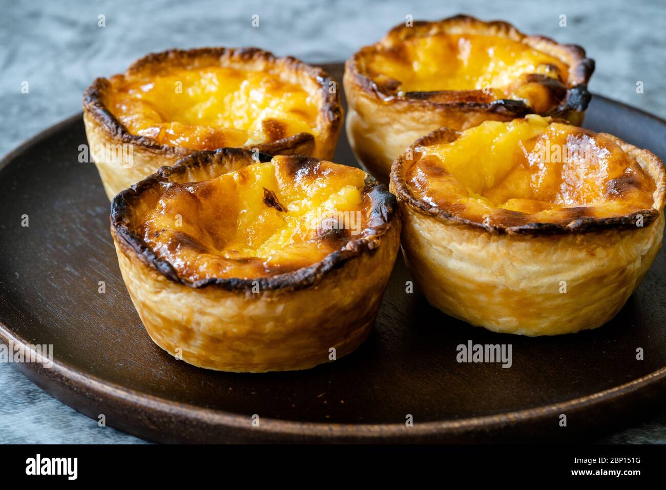 Pasteis de Nata or Belem Tart. Portuguese Custard made with Egg ...