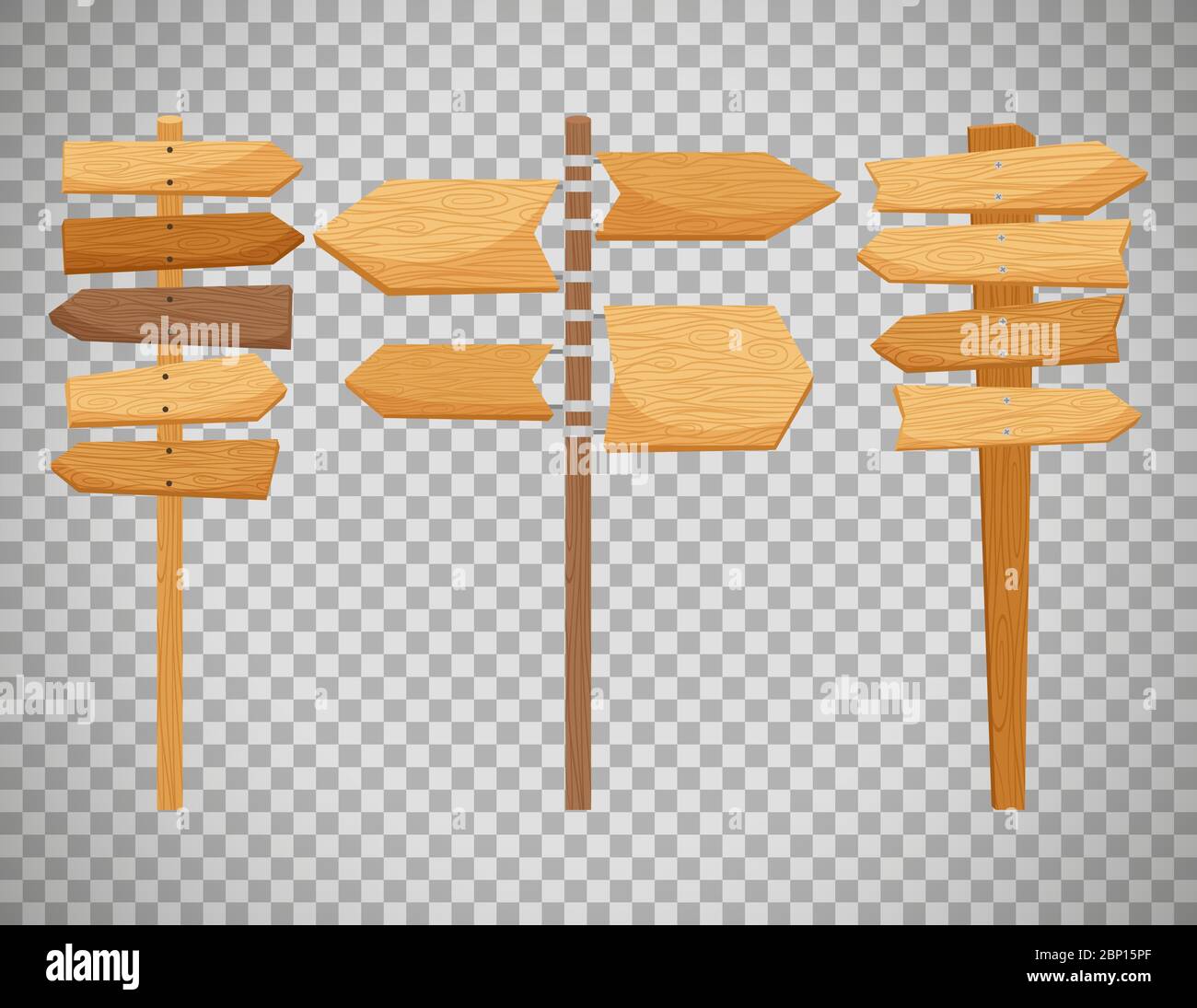 Cartoon wood direction signs hi-res stock photography and images - Alamy