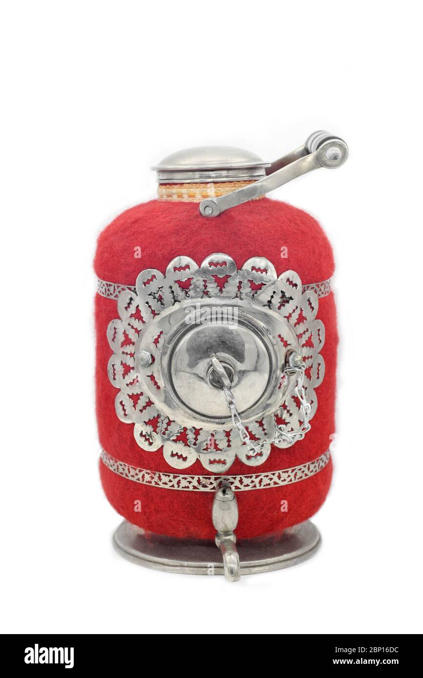 Samovar with red felt isolated on a white background Stock Photo - Alamy