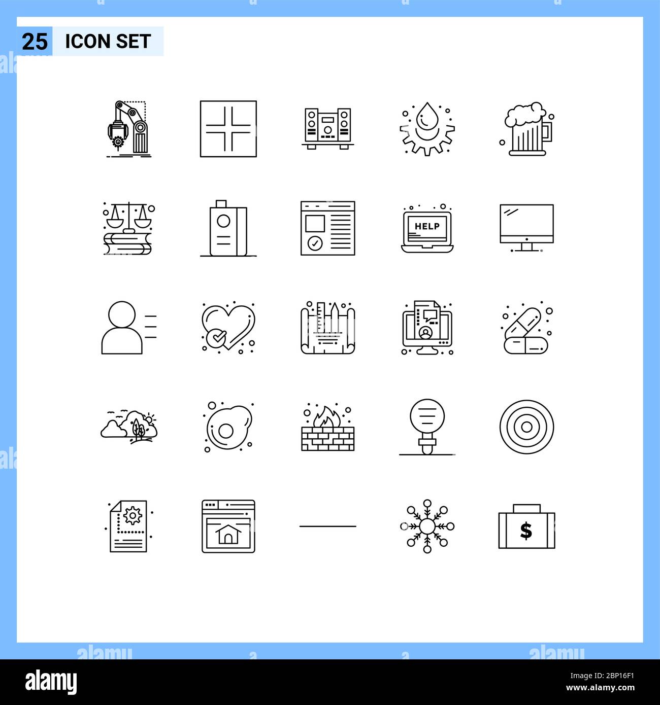 25 User Interface Line Pack of modern Signs and Symbols of dad ...