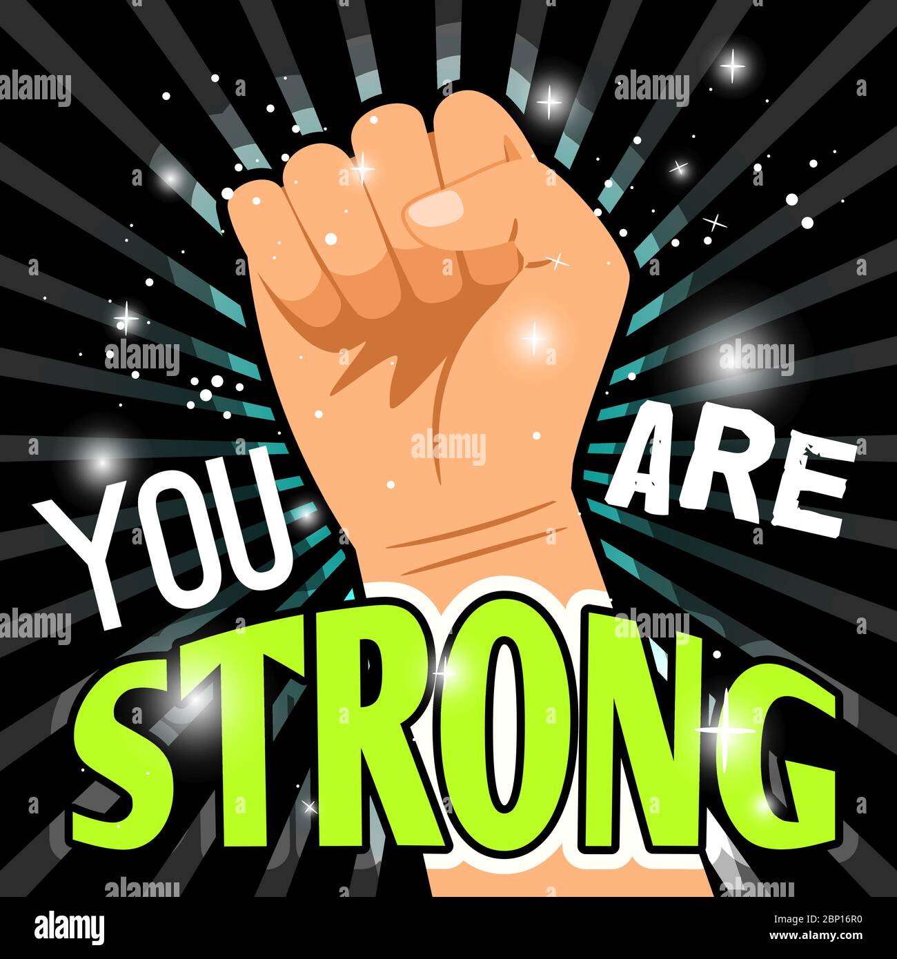 You are strong poster. Man power, up fist vector illustration Stock ...