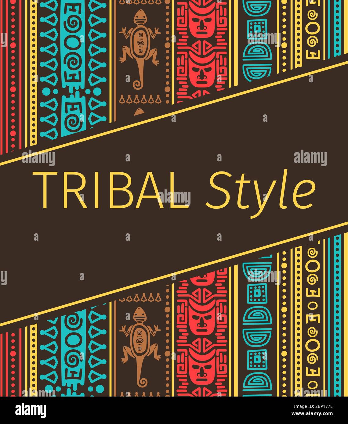 Tribal style design in brown colors, vector illustration Stock Vector ...