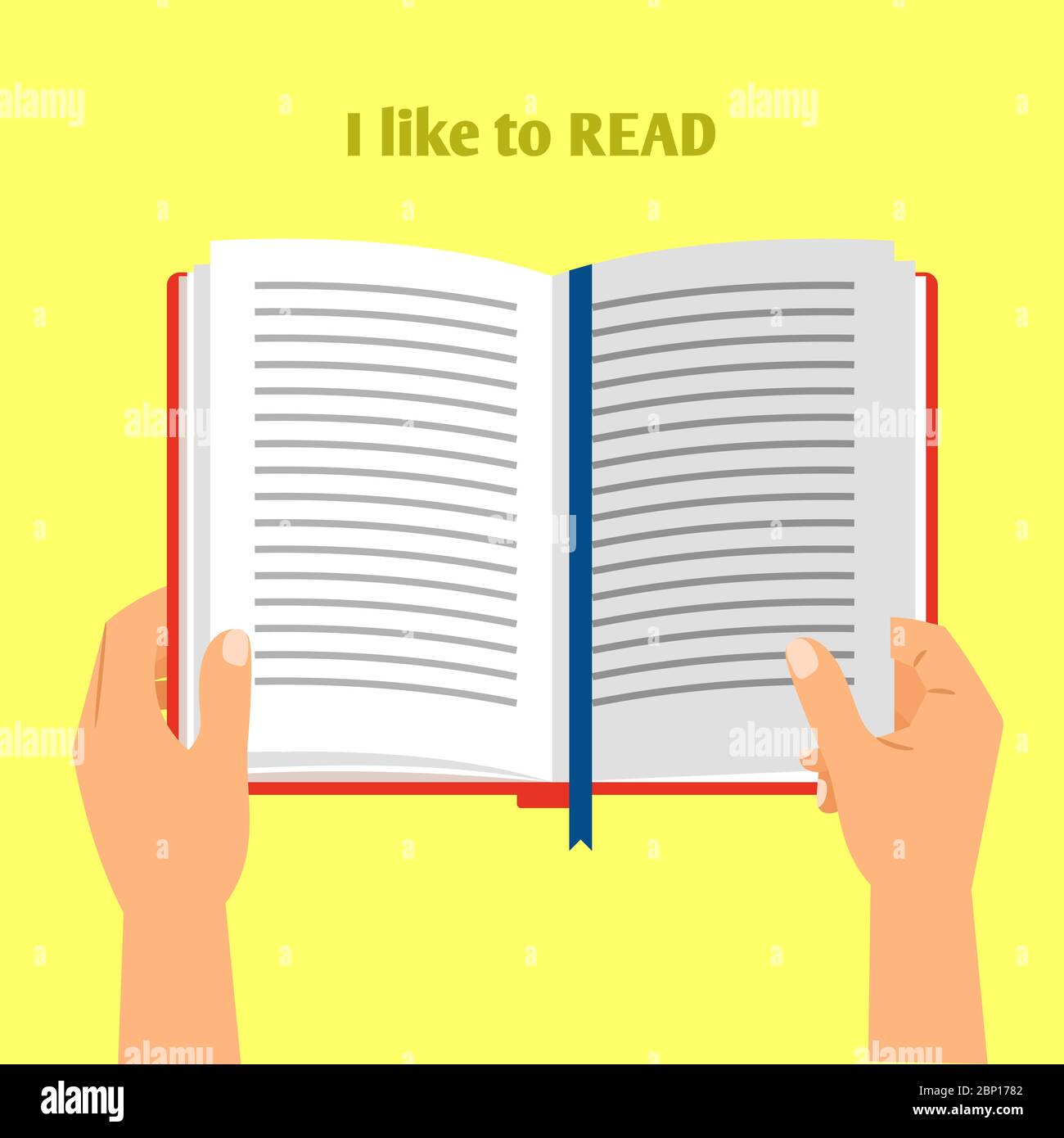 Hands holding open book for read. Hand book reading vector illustration ...