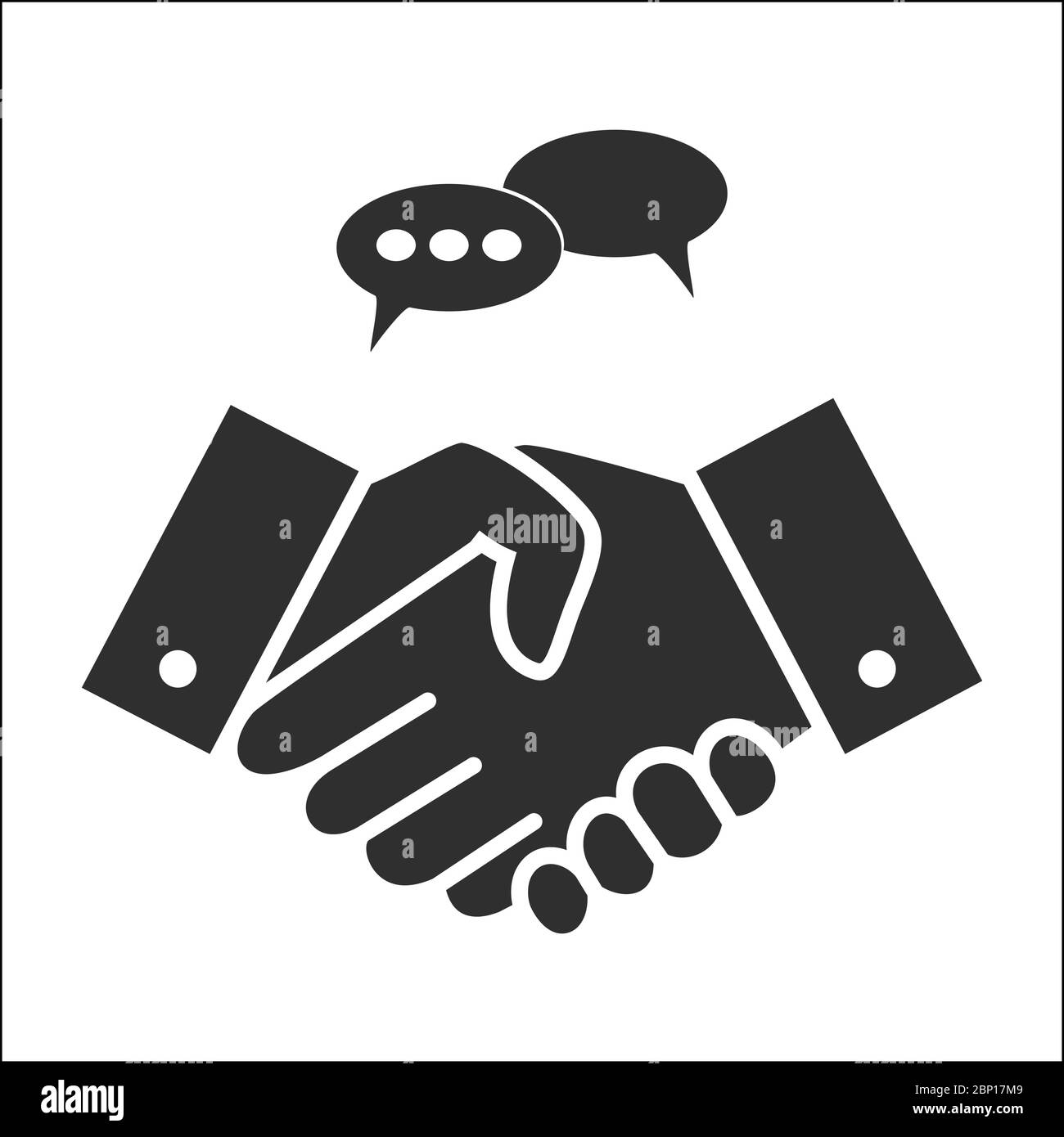 Business people meeting, handshake in grey tones, vector illustration ...