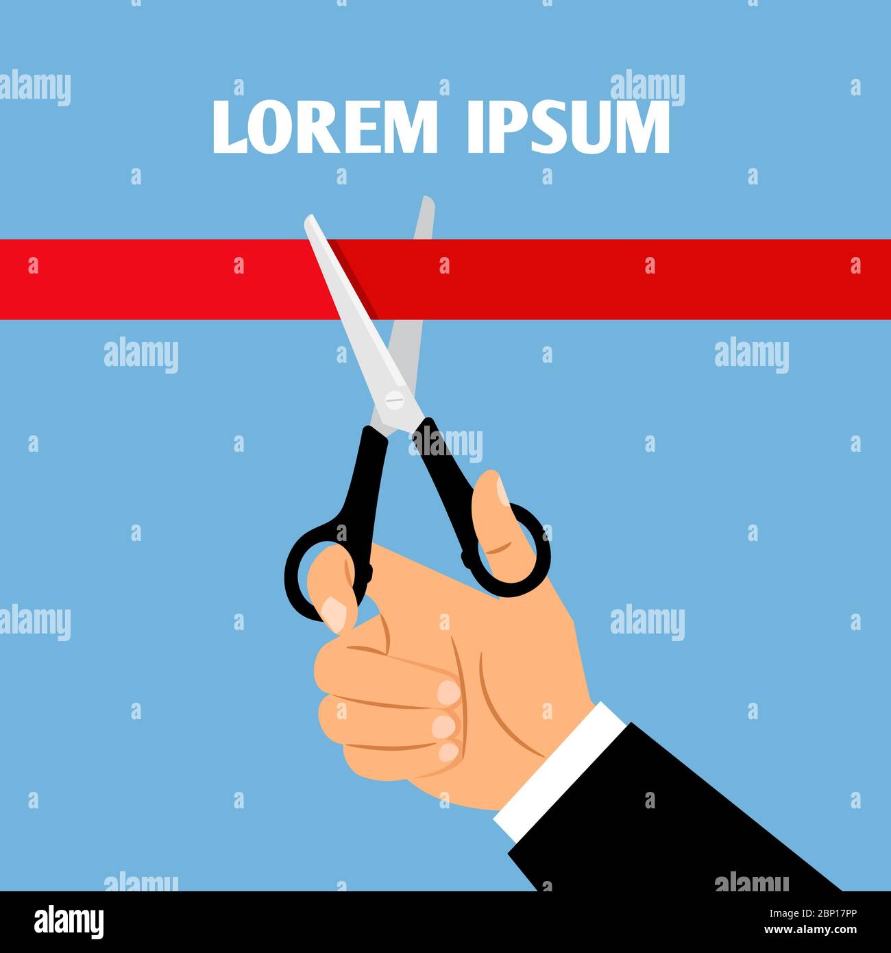 Grand opening tape cut ceremony or open business celebration vector ...