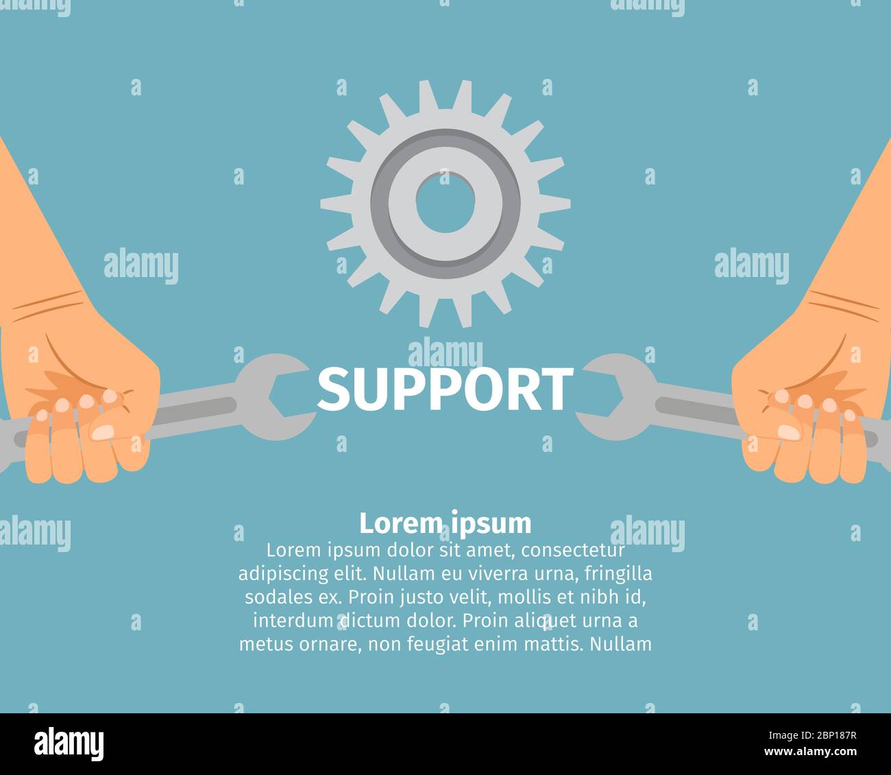 Concept of technical support and technical service, vector illustration ...