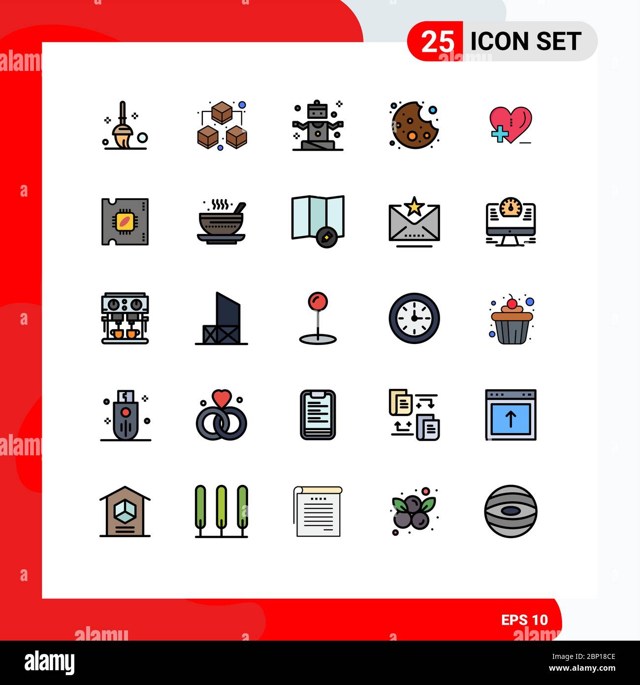 25 Creative Icons Modern Signs and Symbols of cpu, hospital, sports ...