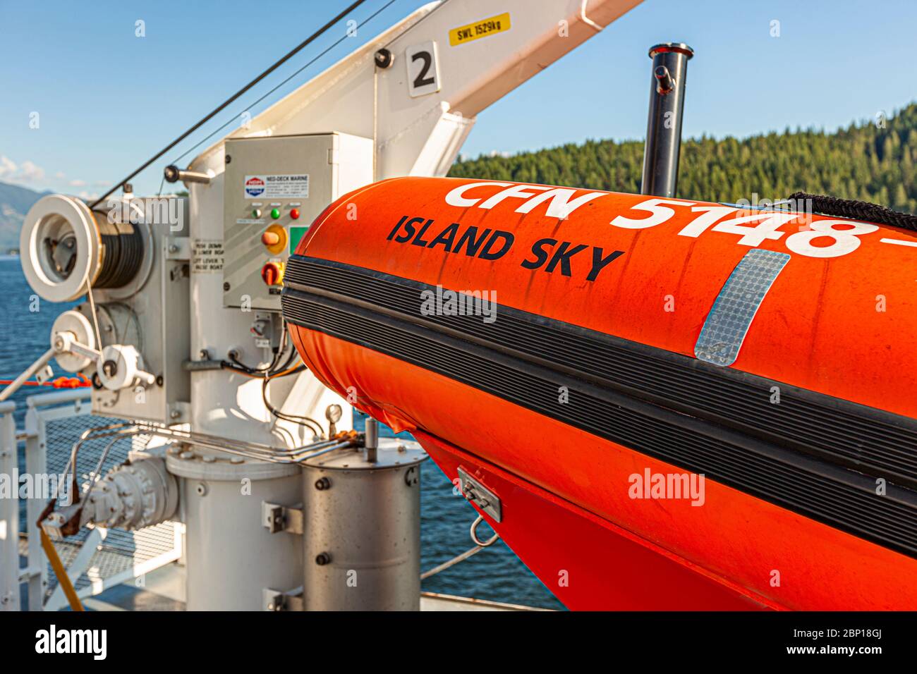 Lifeboat on Metro Vancouver Regional Ferry, Canada Stock Photo - Alamy