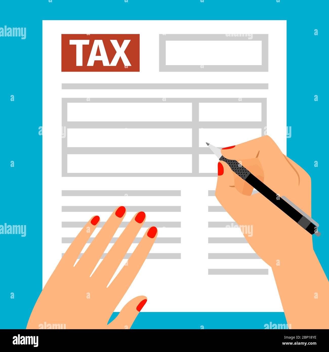 Hands write top view Stock Vector Images - Alamy