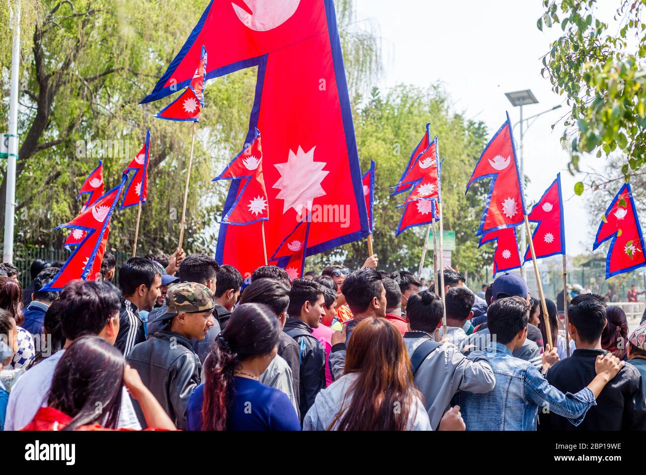 Kathmandu,Nepal- March 10,2018: People Protesting Against Government of ...