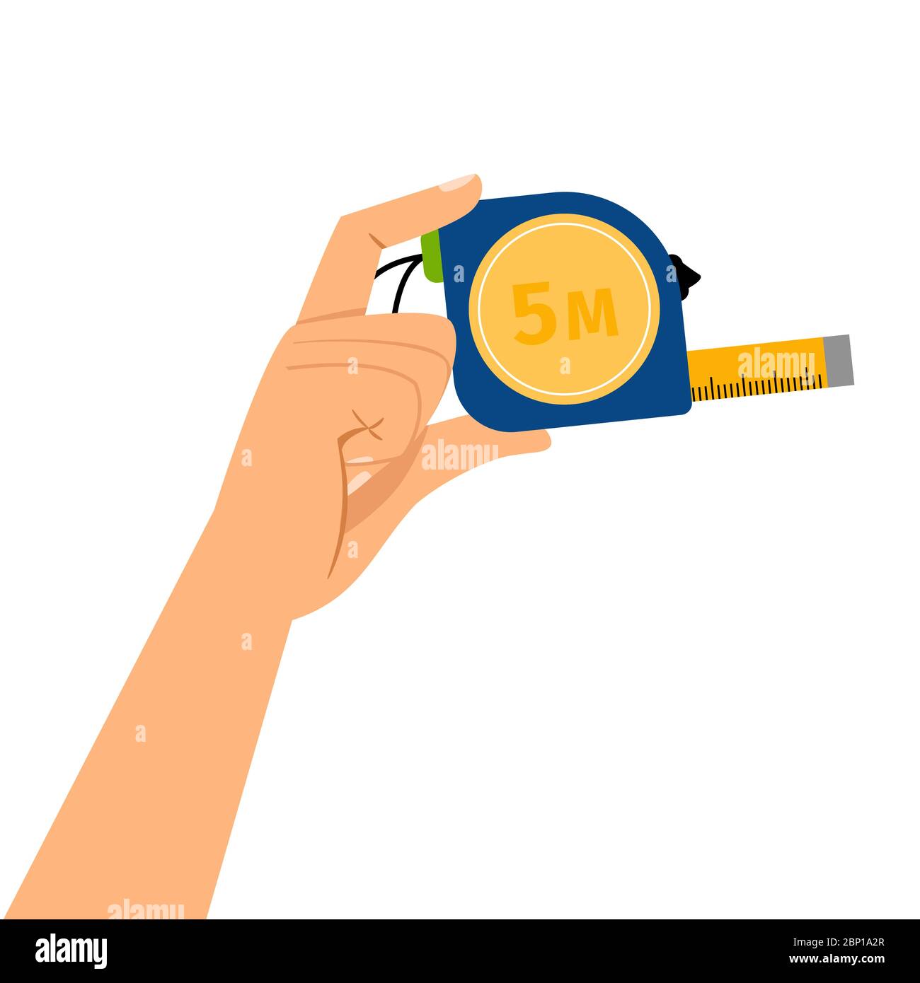 Hand holding measuring tape Stock Vector Images - Alamy