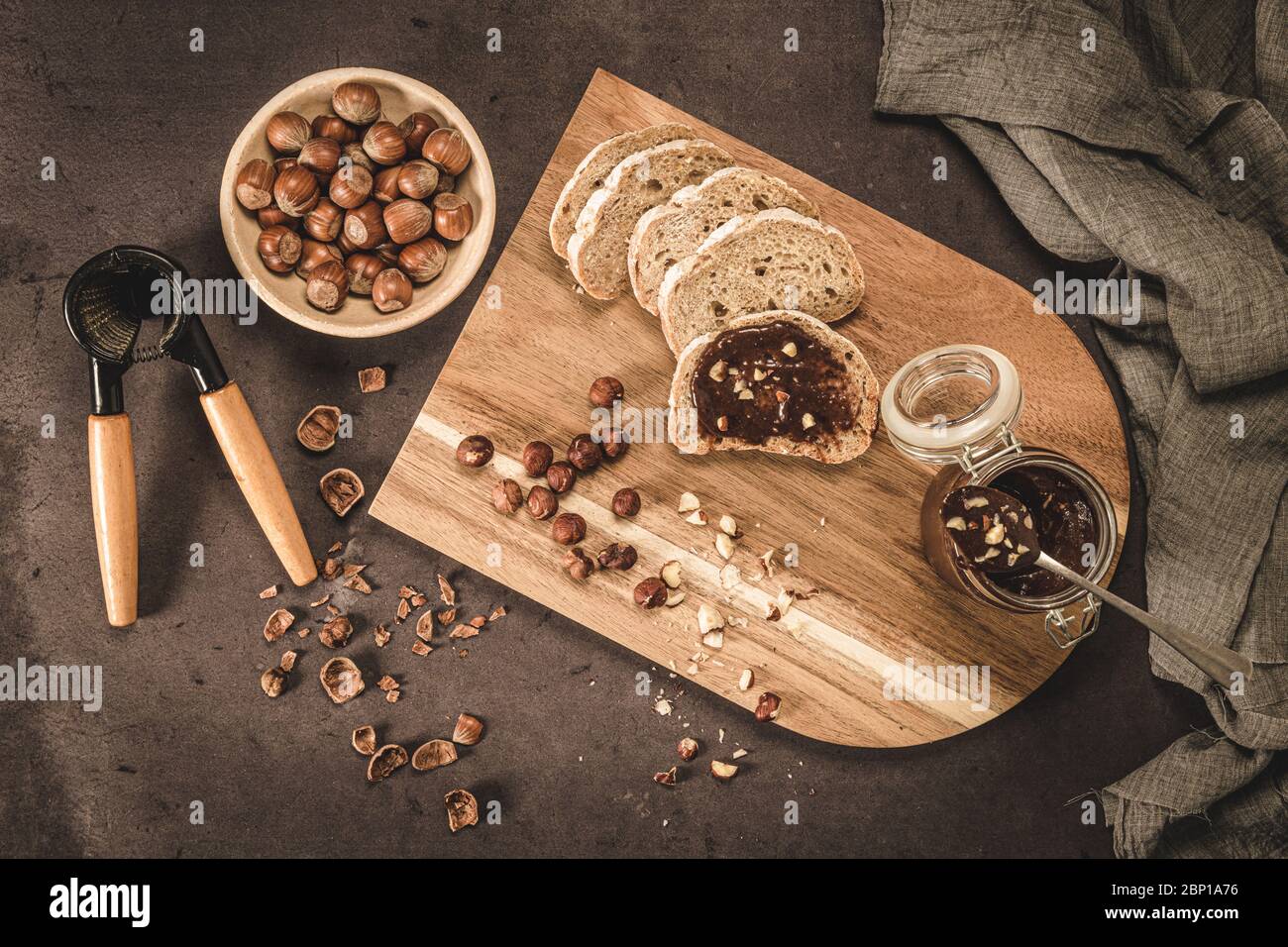 Vegan chocolate spread made of organic almond butter and organic cacao ...