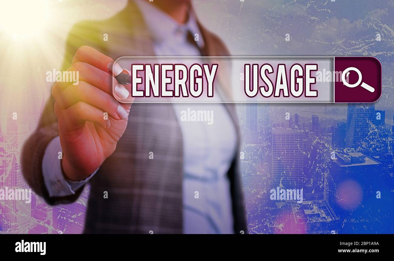 Conceptual hand writing showing Energy Usage. Concept meaning Amount of ...