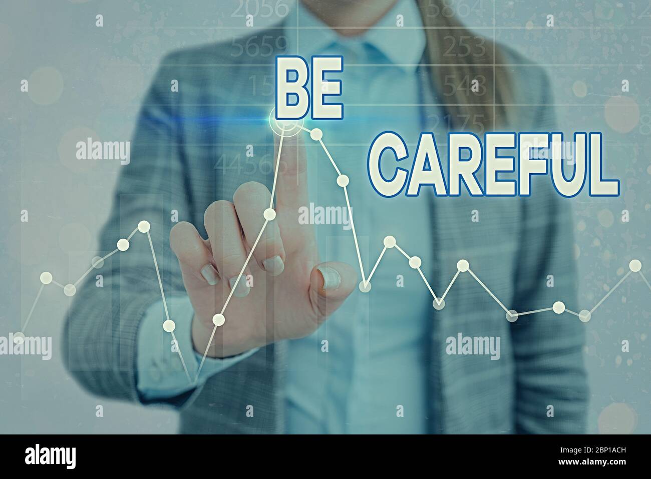 Conceptual hand writing showing Be Careful. Concept meaning making sure ...