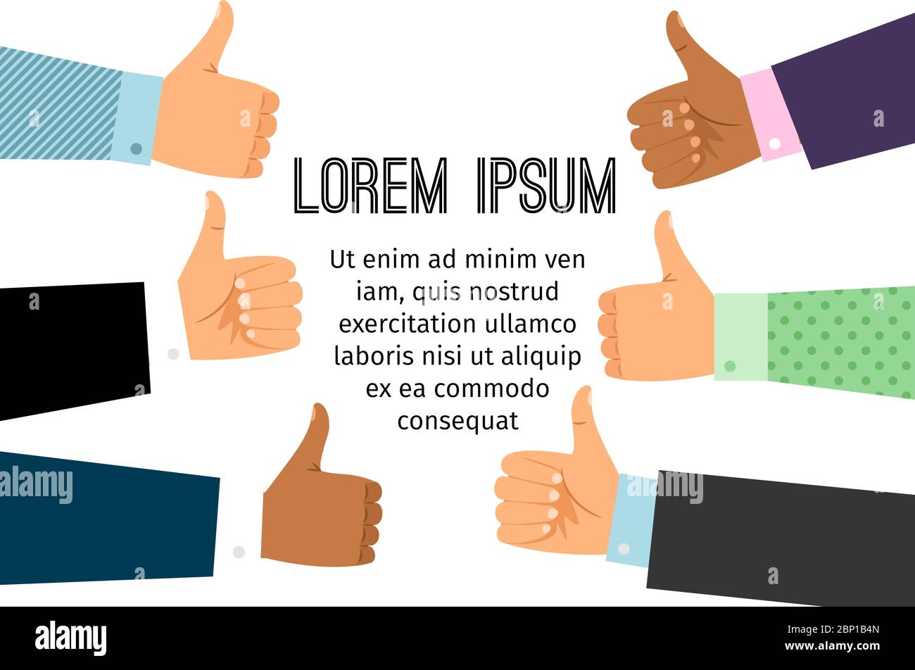 Different people hands with thumb up signs. Hands with like gesture ...