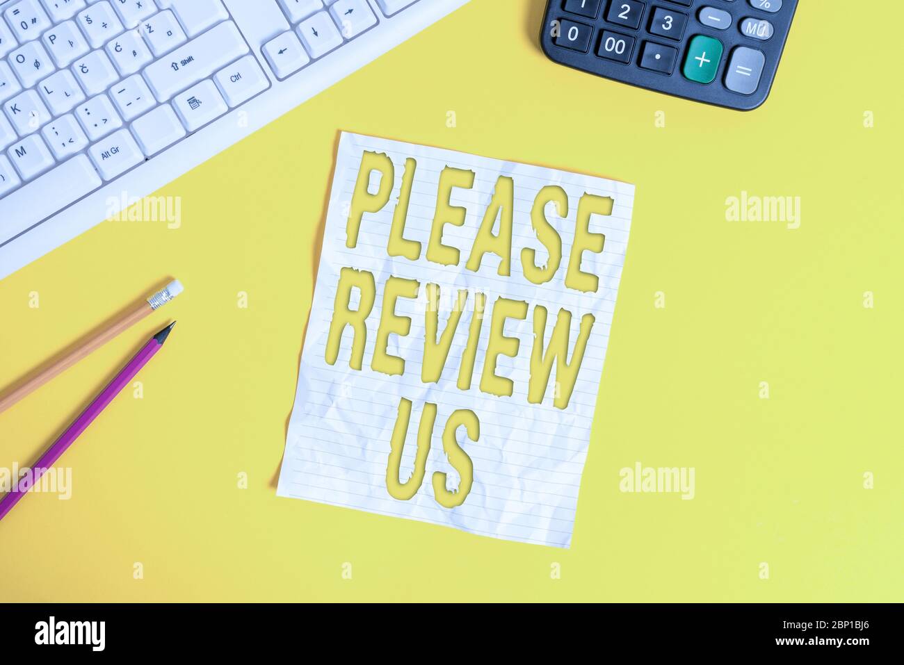 Writing note showing Please Review Us. Business concept for situation ...