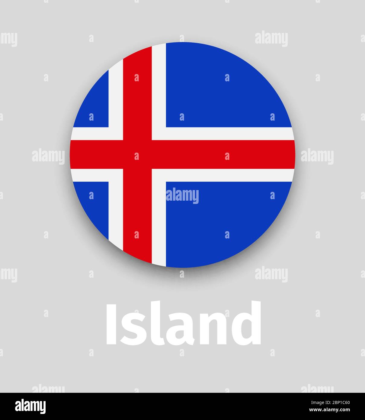 Iceland flag, round icon with shadow isolated vector illustration Stock ...