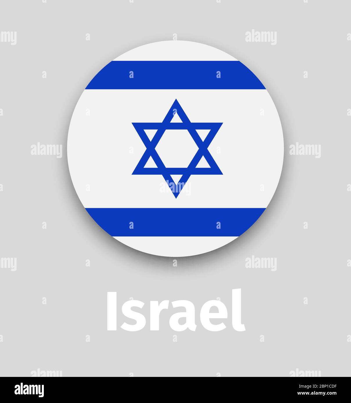 Israel flag, round icon with shadow isolated vector illustration Stock ...