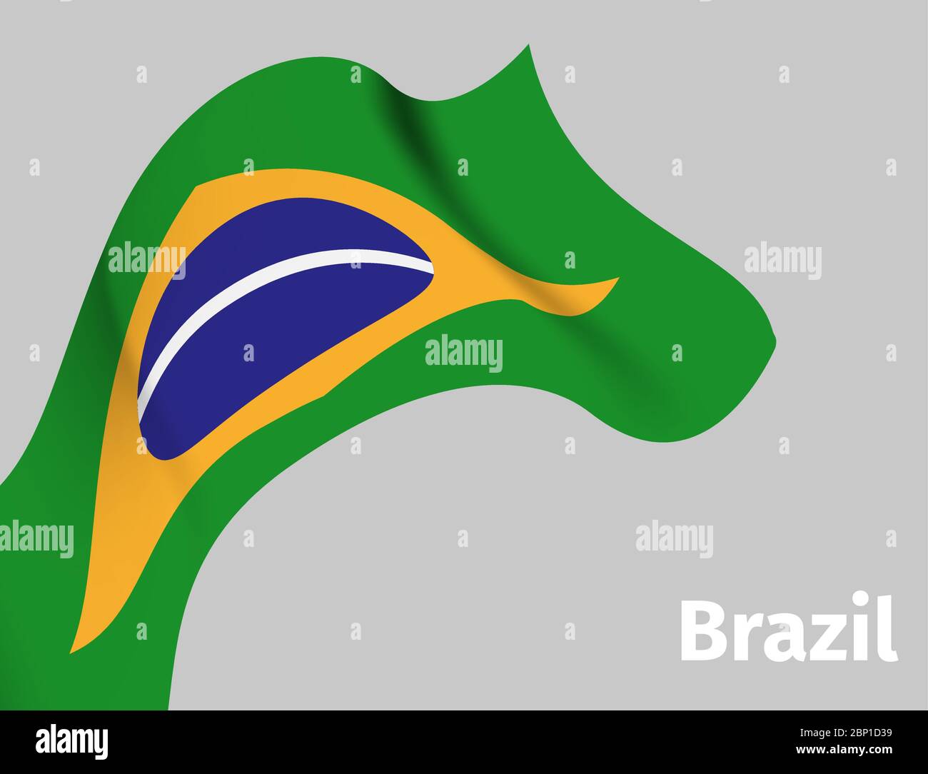 Wavy flag brazil on Stock Vector Images - Alamy