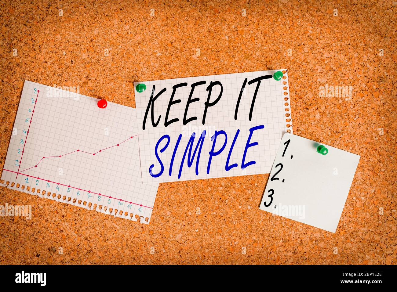 Writing note showing Keep It Simple. Business concept for ask something ...