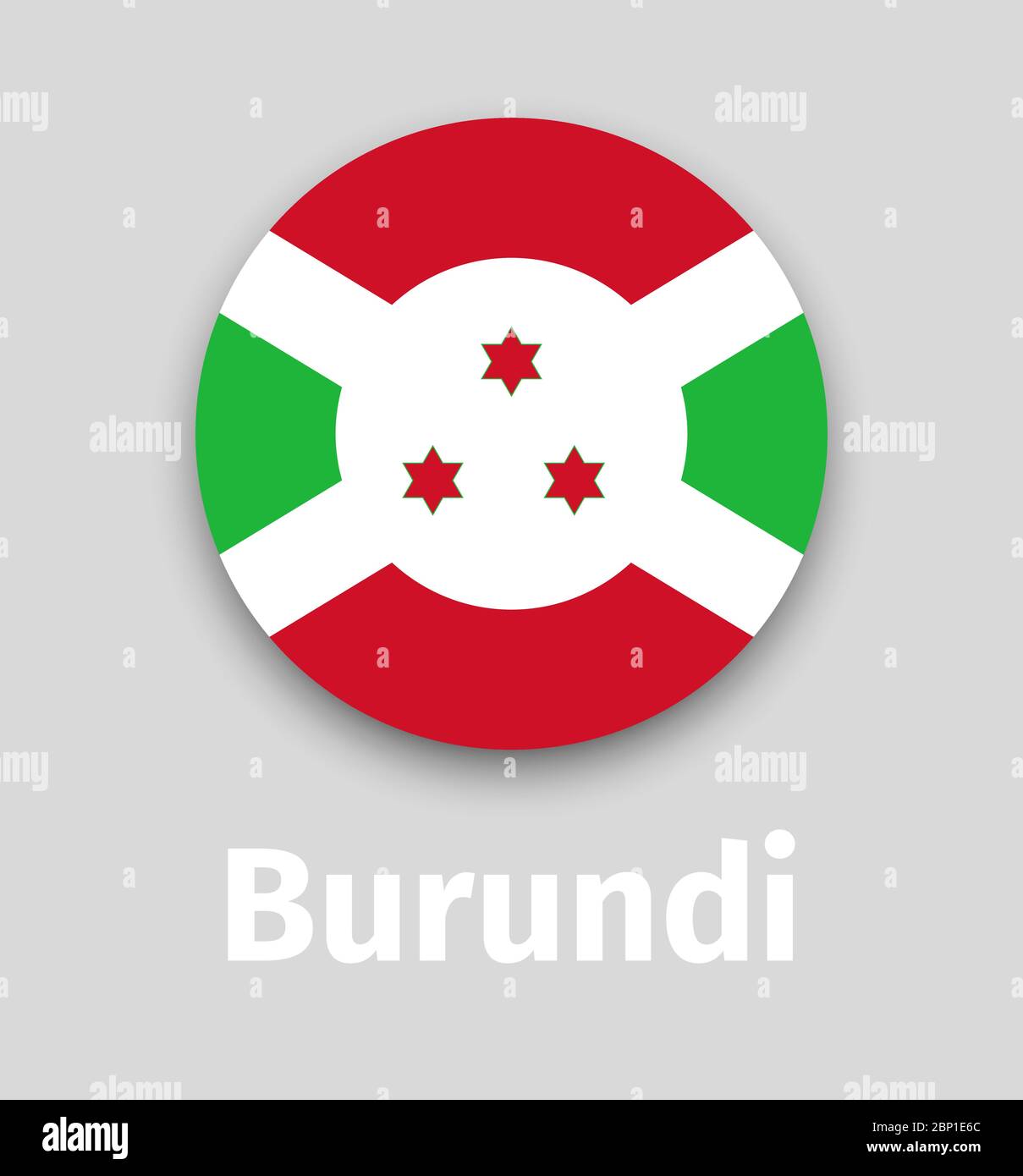 Burundi flag, round icon with shadow isolated vector illustration Stock ...