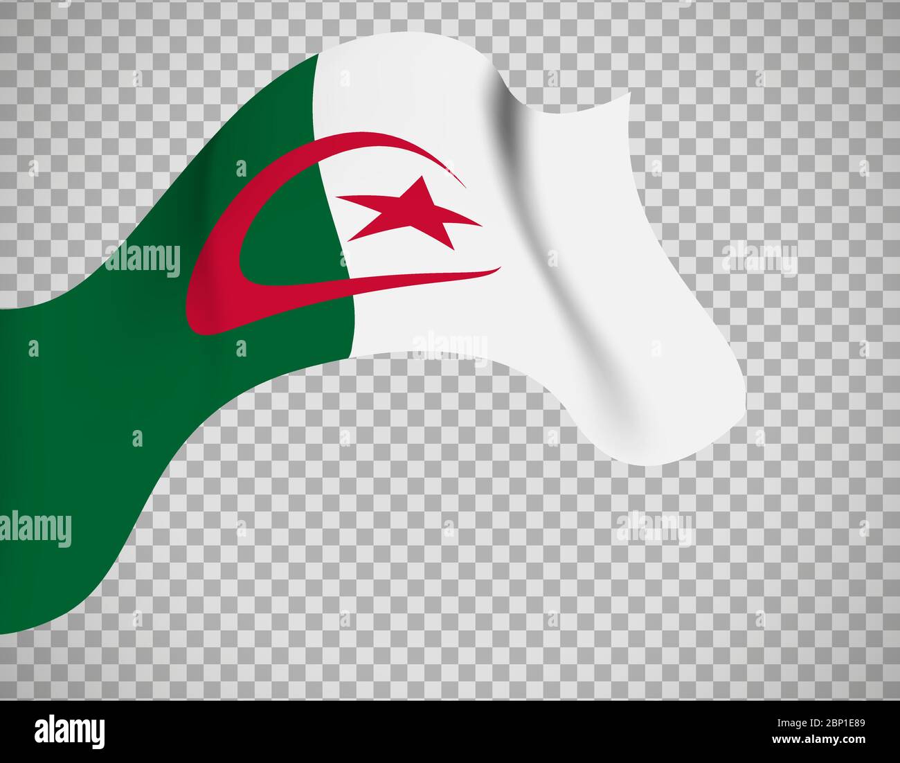 Algeria flag icon on transparent background. Vector illustration Stock ...