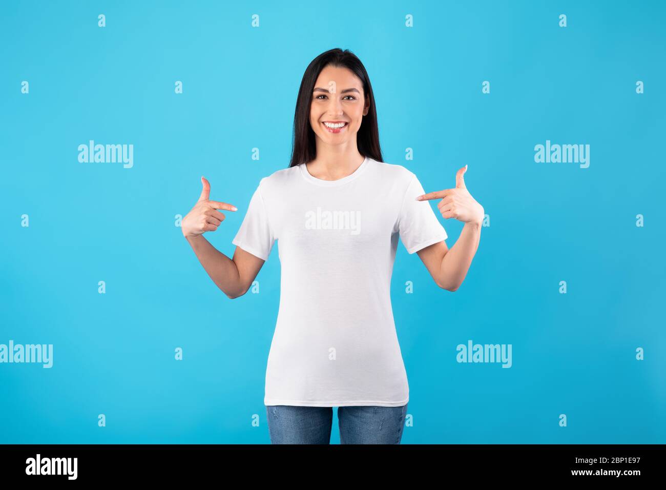 Girl pointing at herself hi-res stock photography and images - Alamy