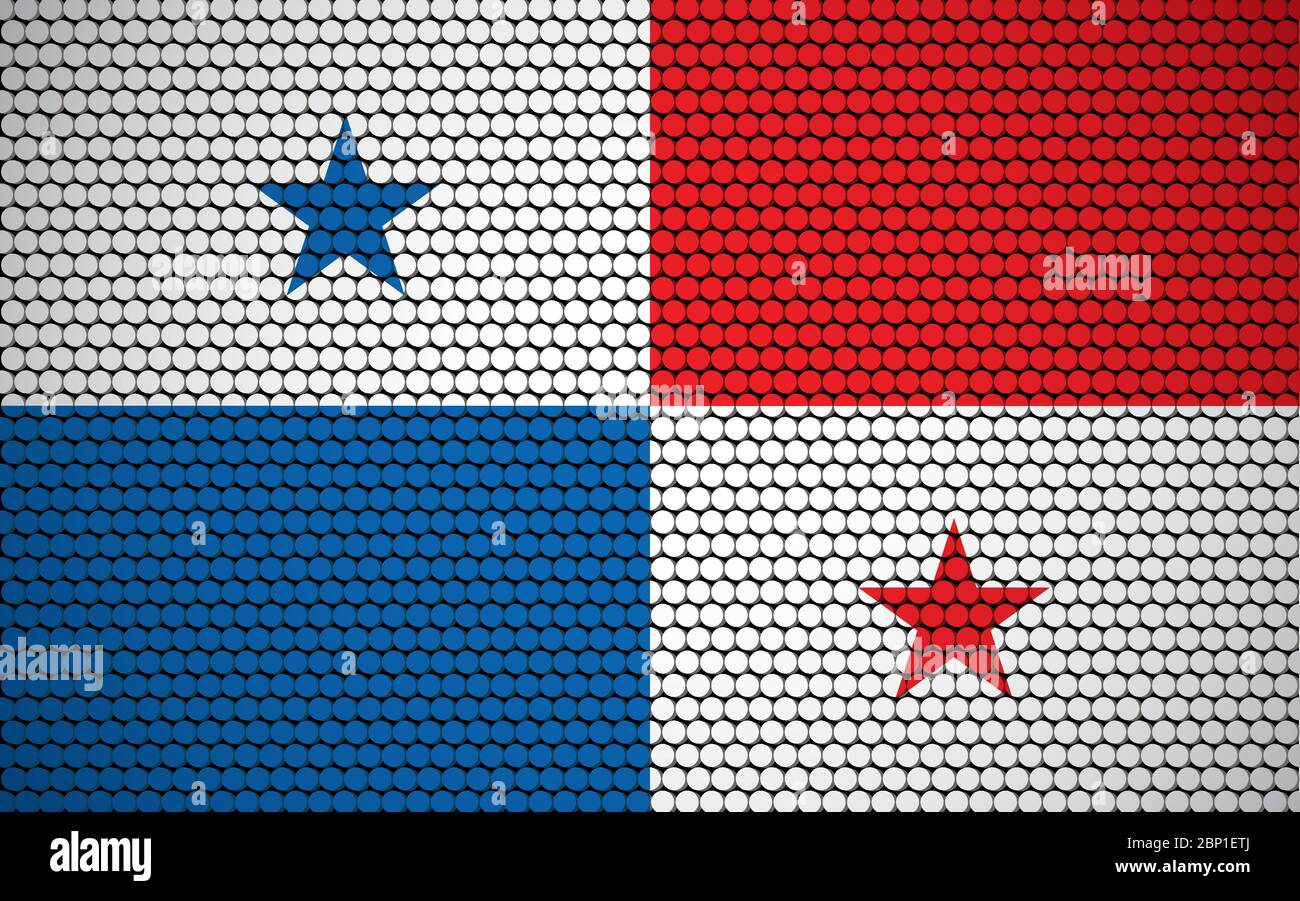 Abstract flag of Panama made of circles. Panamanian flag designed with ...