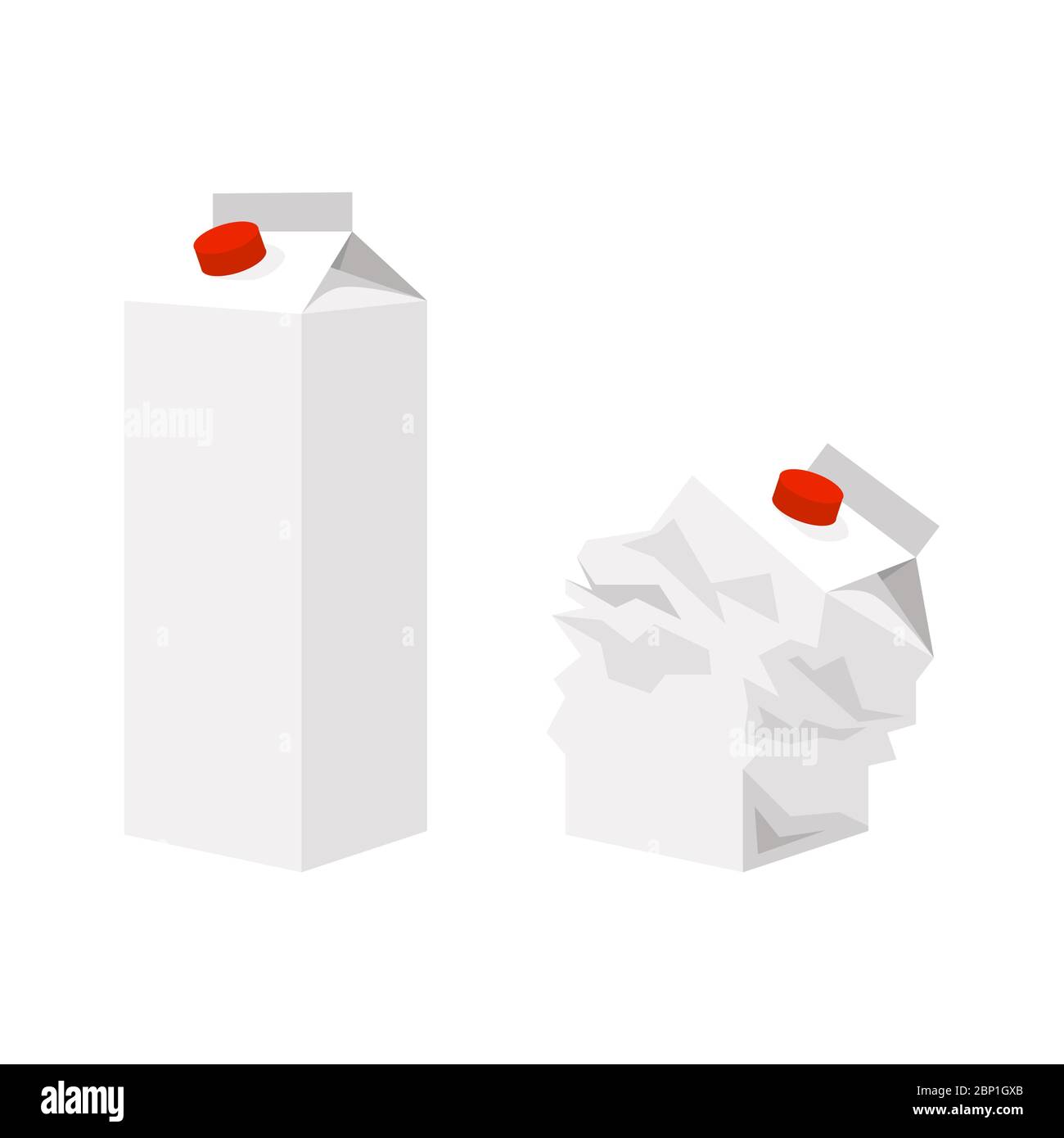 Cardboard packaging for milk isolated on white background, vector ...